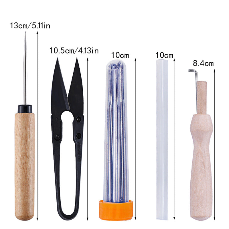 54PCS-Needles-Felting-Starter-Wool-Felt-Toos-Strip-Awl-Foam-Pad-Leather ...